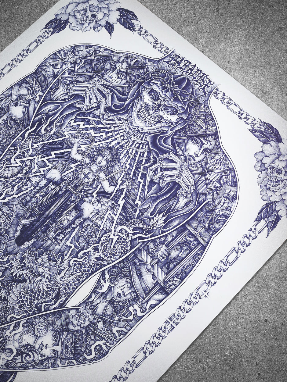 Mikkel Westrup Ballpoint Pen Poster 3 (male back) 70x100cm Blue ...