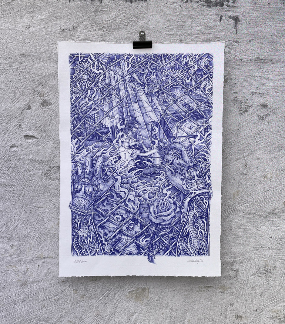 Mikkel Westrup "The River" 43x63 cm Limited edition of 66, BLUE ...