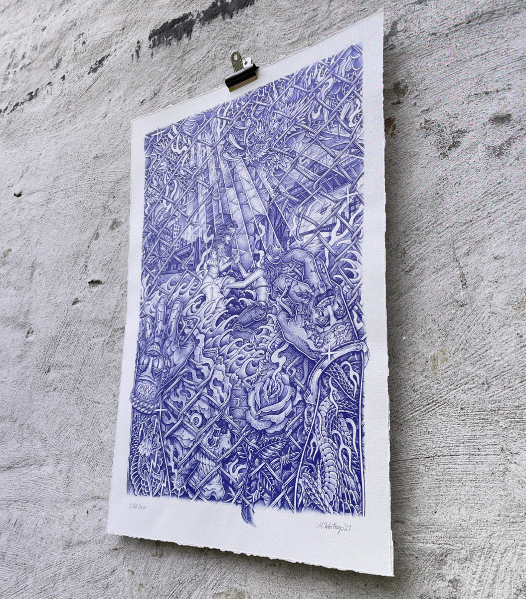 Mikkel Westrup "The River" 43x63 cm Limited edition of 66, BLUE ...