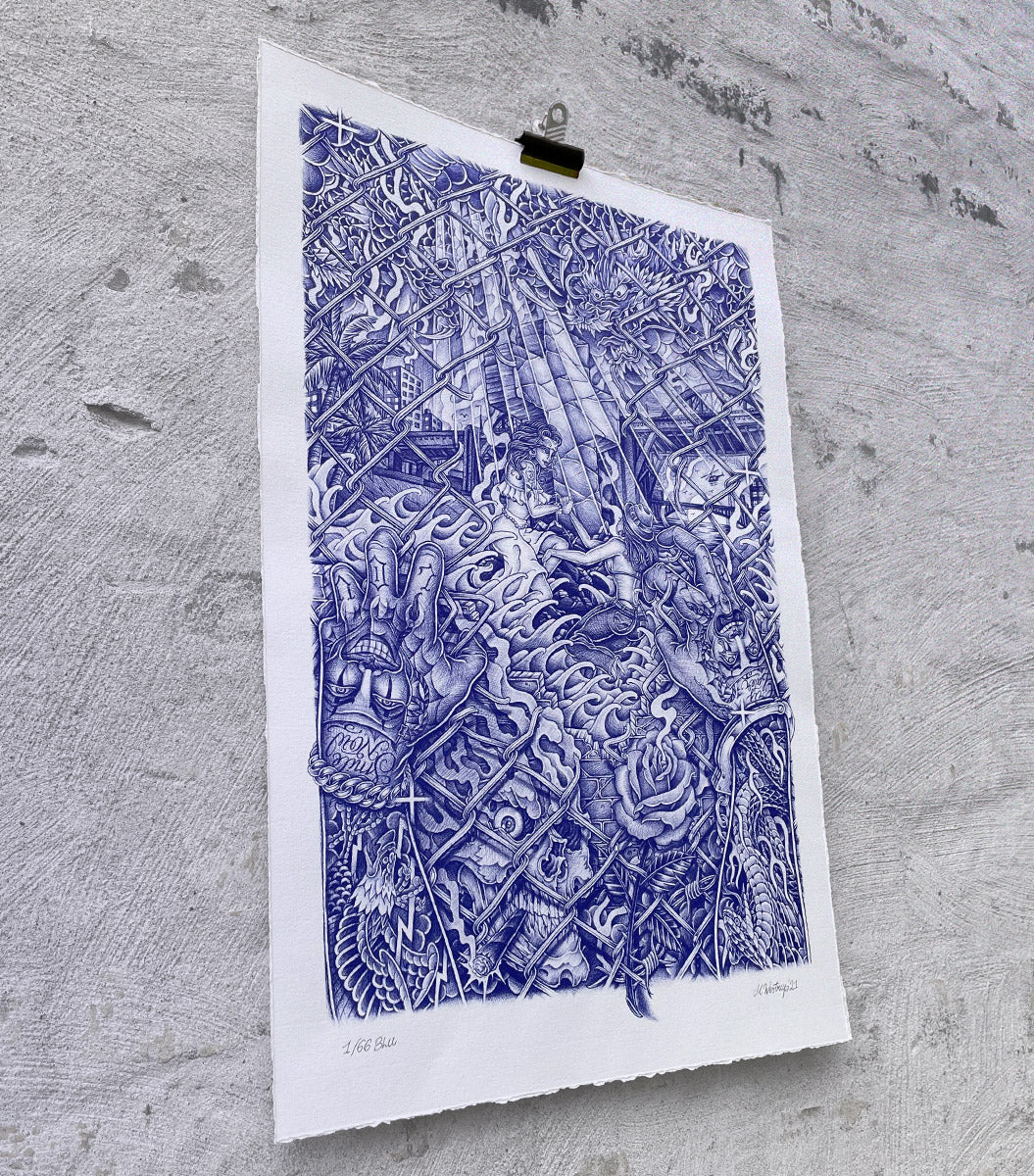 Mikkel Westrup "The River" 43x63 cm Limited edition of 66, BLUE ...