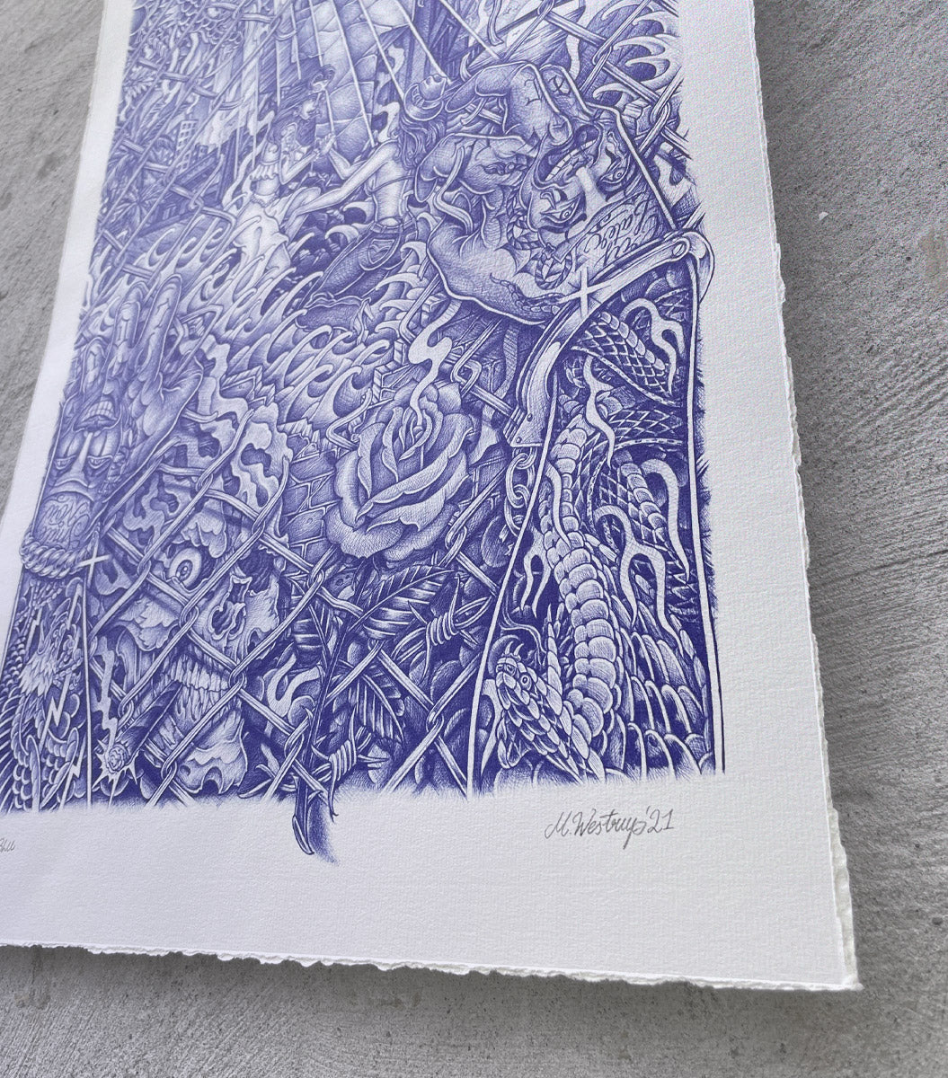 Mikkel Westrup "The River" 43x63 cm Limited edition of 66, BLUE ...